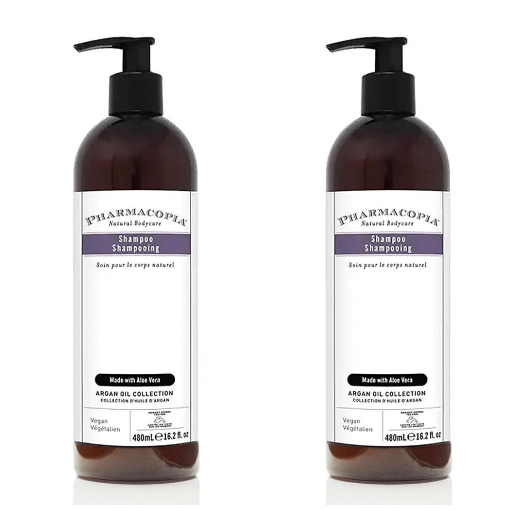 Pharmacopia Argan Oil Vegan Shampoo Jumbo 480ml (16oz) Set of 2 — Petit ...